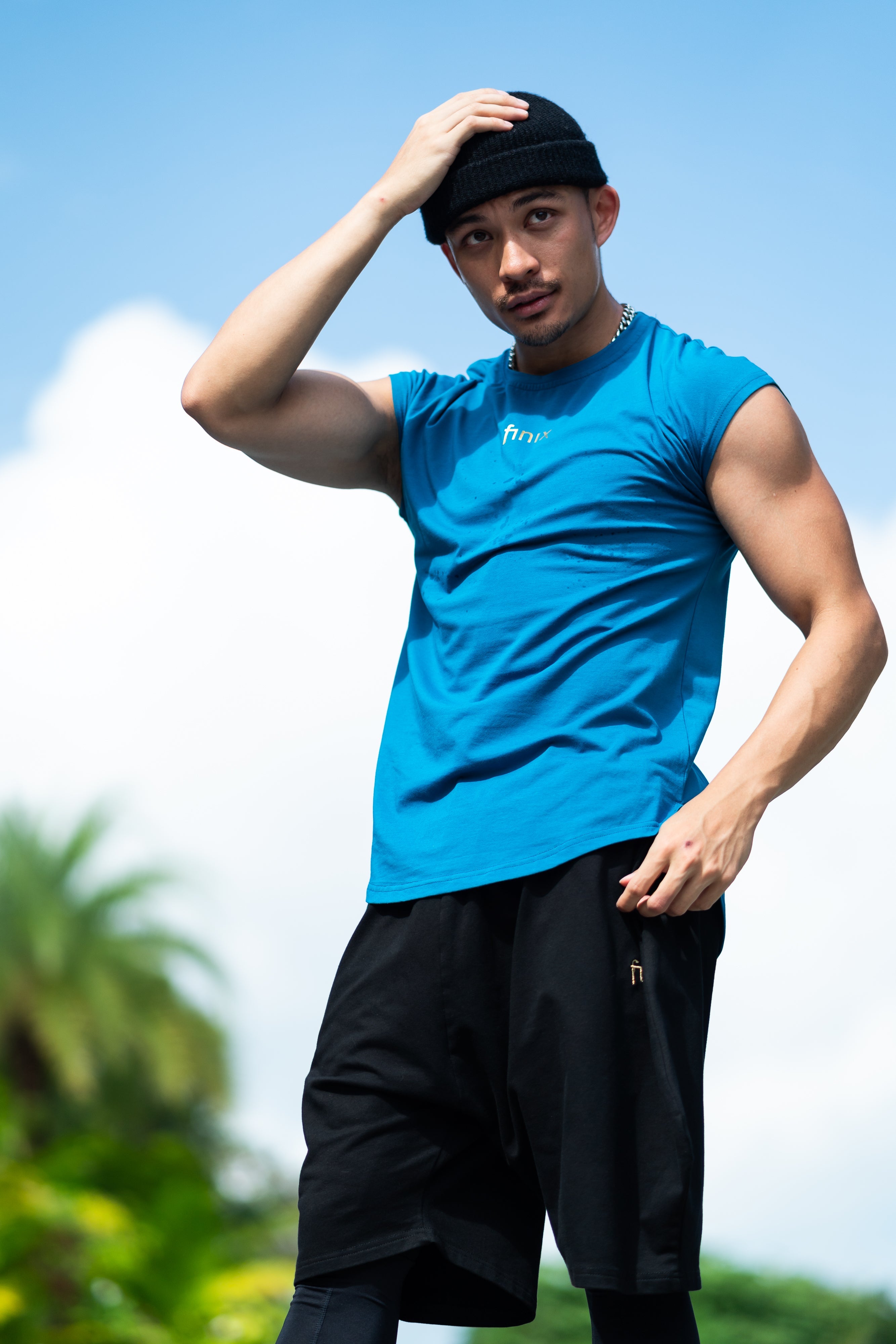 Helios Seamless Cap Sleeve Tee - Teal Blue – Finix